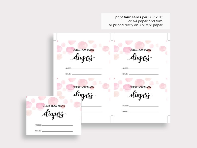 Diaper Cake Game Printable Baby Shower Games Guess How Many - Etsy