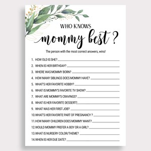 Who Knows Mommy Best Game, How Well Do You Know Mommy, Mommy to Be Quiz ...