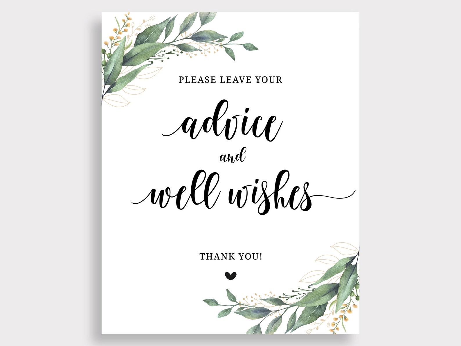 Advice Well Wishes Sign Please Leave Your Advice Table Sign - Etsy