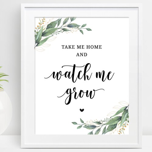 Watch Me Grow Sign for Baby Shower Favors Take Me Home and - Etsy