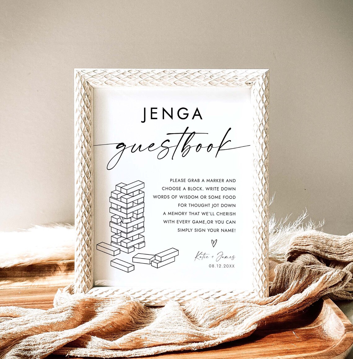 Wedding Jenga Guestbook Sign Jenga Guest Book Sign Simple - Etsy