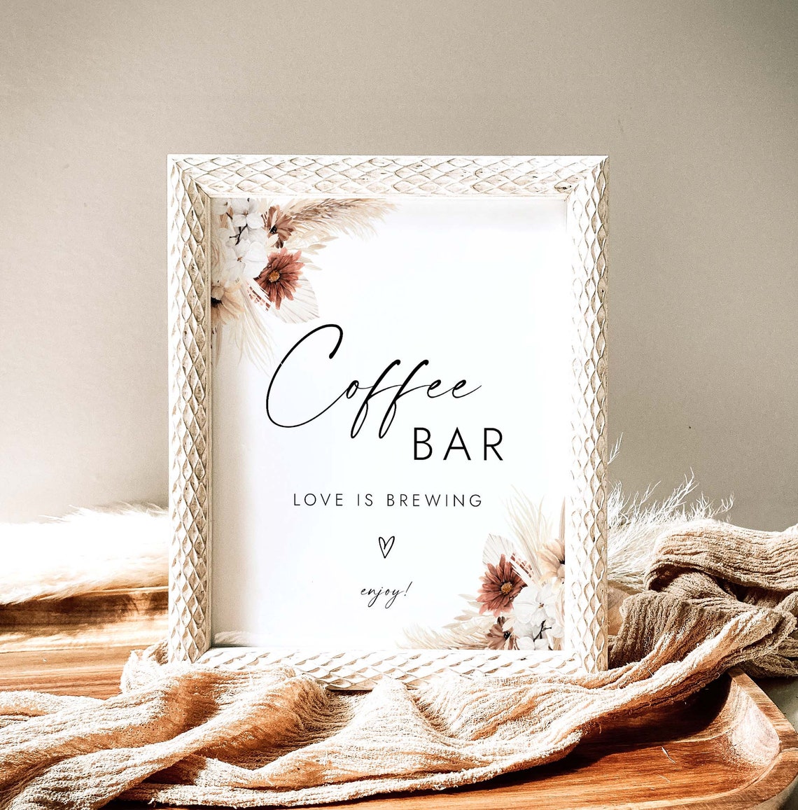 Coffee Bar Sign Love is Brewing Sign Boho Coffee Bar Wedding Sign Boho ...