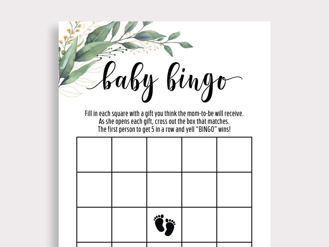 Baby Shower Bingo Game Printable Bingo Cards Baby Bingo Game Cards ...
