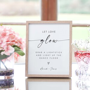 Let Love Glow Sign Glow Stick Sign Minimalist Wedding Send off Sign ...