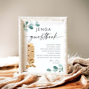 Jenga Guestbook Sign Jenga Wedding Guest Book Sign Jenga Game Sign ...