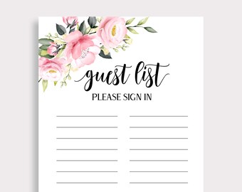 Guest List Sign - Etsy