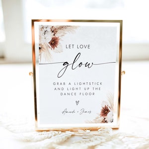 Glow Stick Sign Let Love Glow Sign Dance Floor Glow Stick Wedding Send ...
