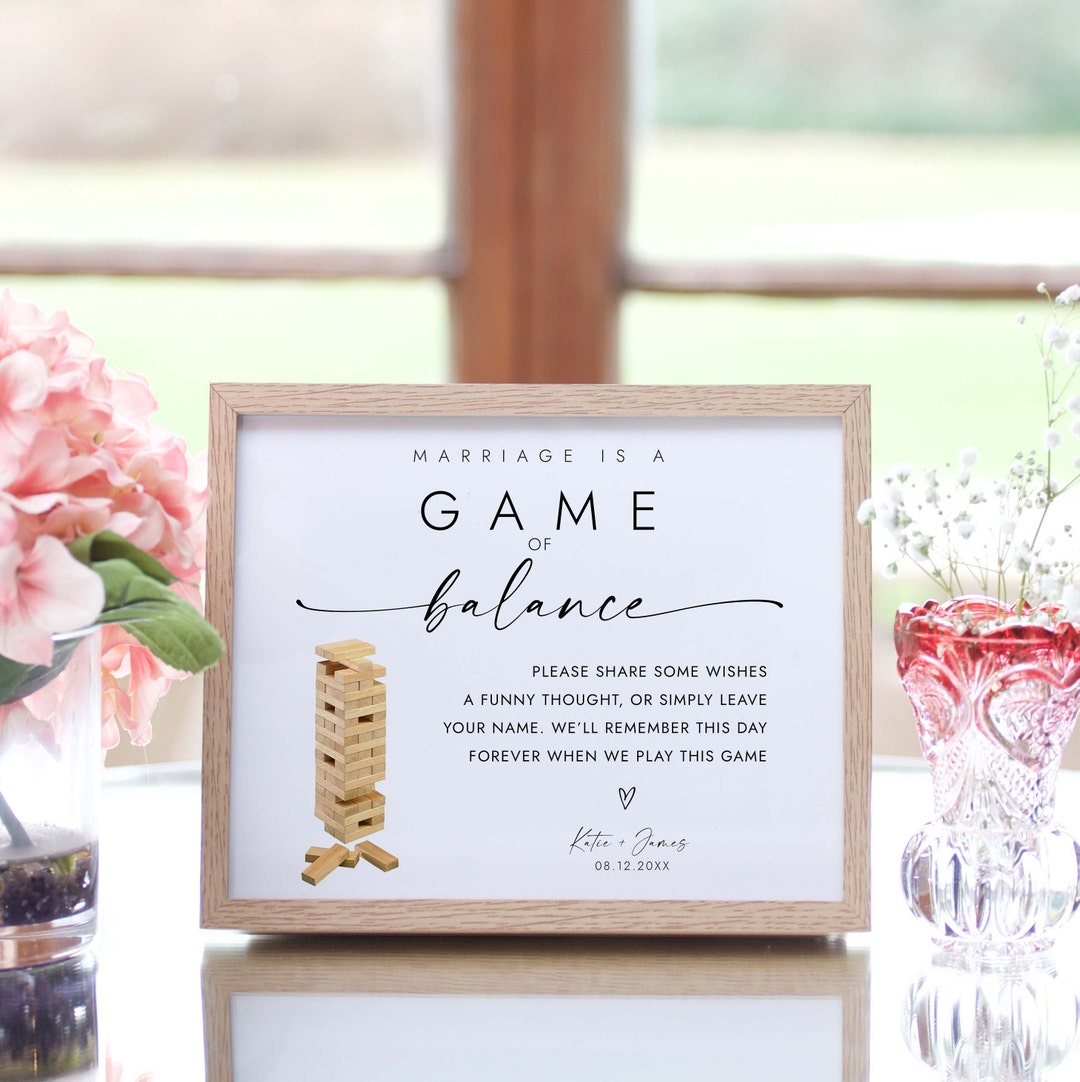 Minimalist Jenga Game Sign Printable Jenga Sign A Jenga Piece With Well ...