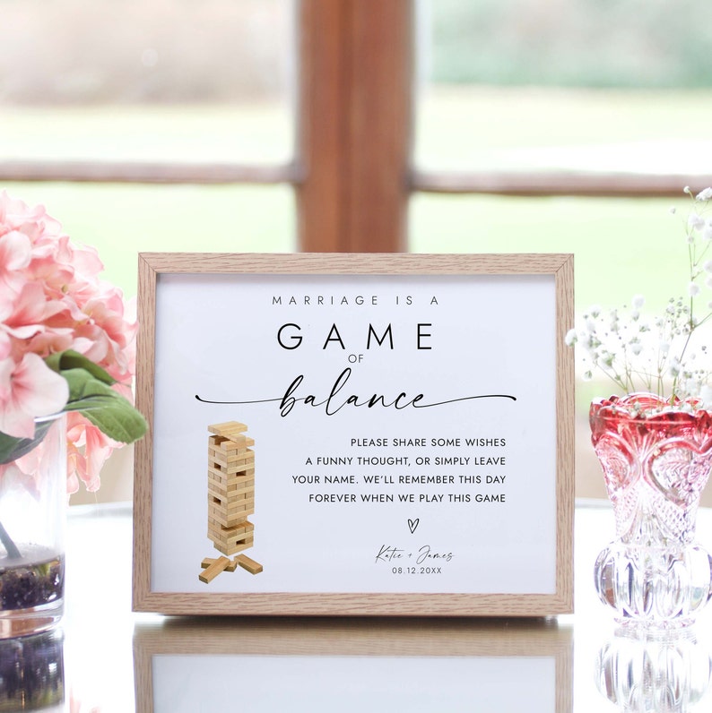 Minimalist Jenga Game Sign Printable Jenga Sign A Jenga Piece - Etsy