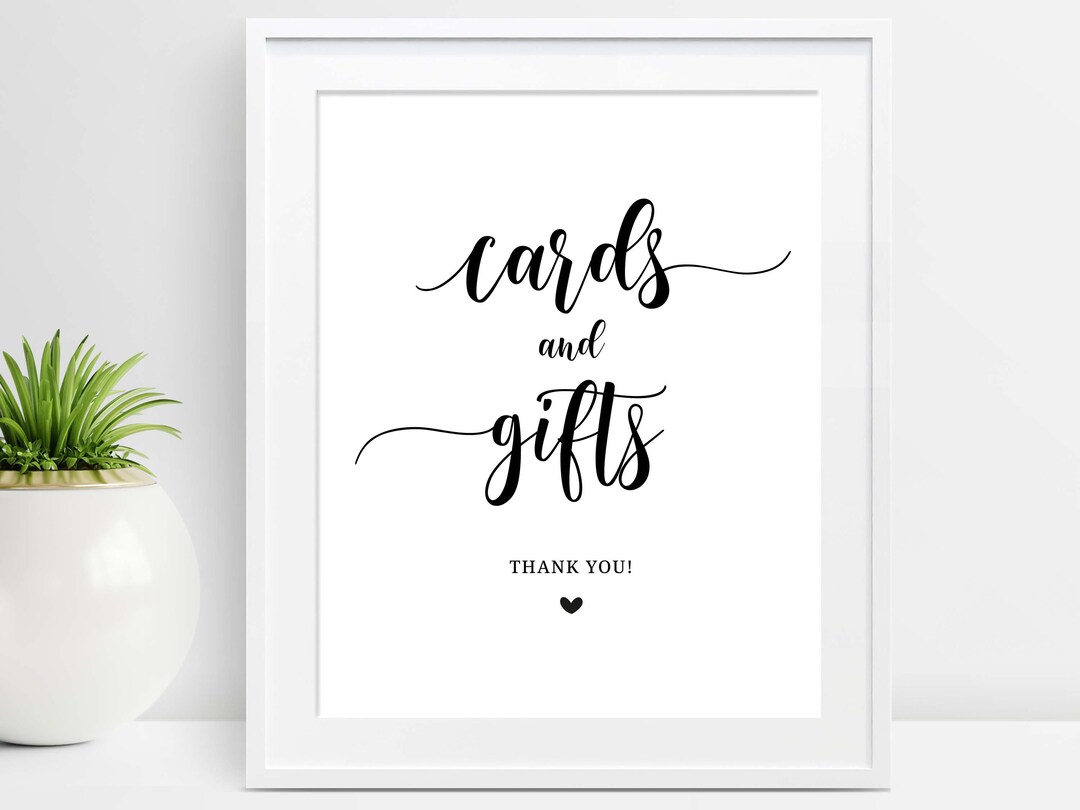 Cards and Gift Sign Printable, Gifts Table Sign, Baby Shower, Simple ...