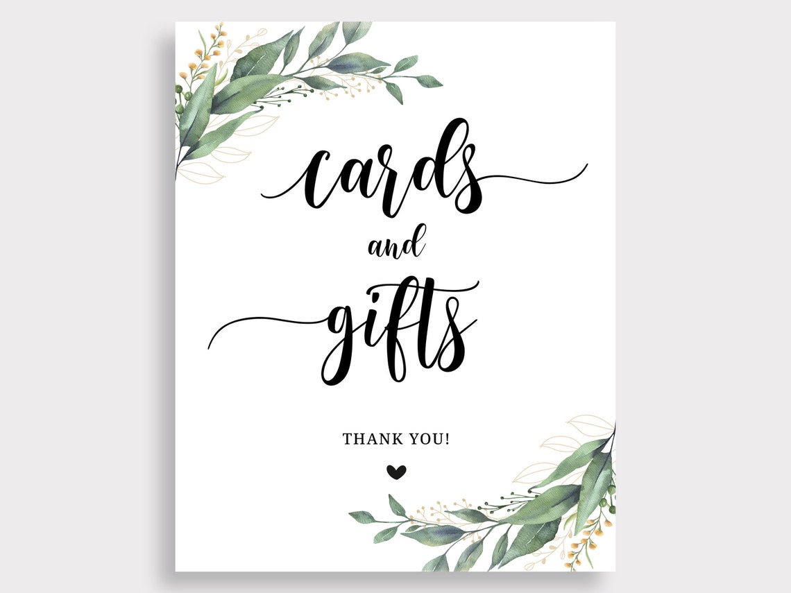 Cards and Gift Sign Printable Gifts Table Sign Baby Shower - Etsy