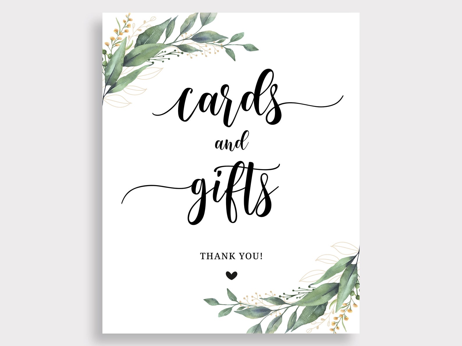 Cards and Gift Sign Printable Gifts Table Sign Baby Shower - Etsy