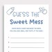 Guess the Sweet Mess Game Candy Bar Game Blue Baby Shower Baby Shower ...