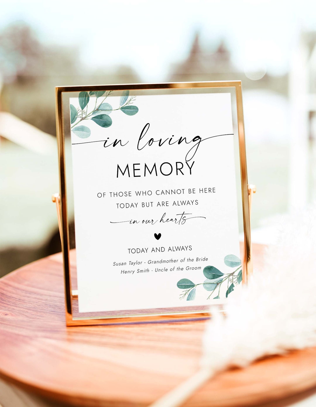 In Loving Memory Sign Wedding Memory Sign Forever in Our Hearts Sign ...