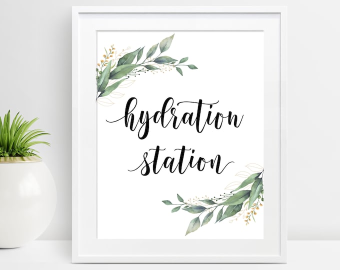 Hydration Station Sign Drink Sign Wedding Drinks Bar - Etsy