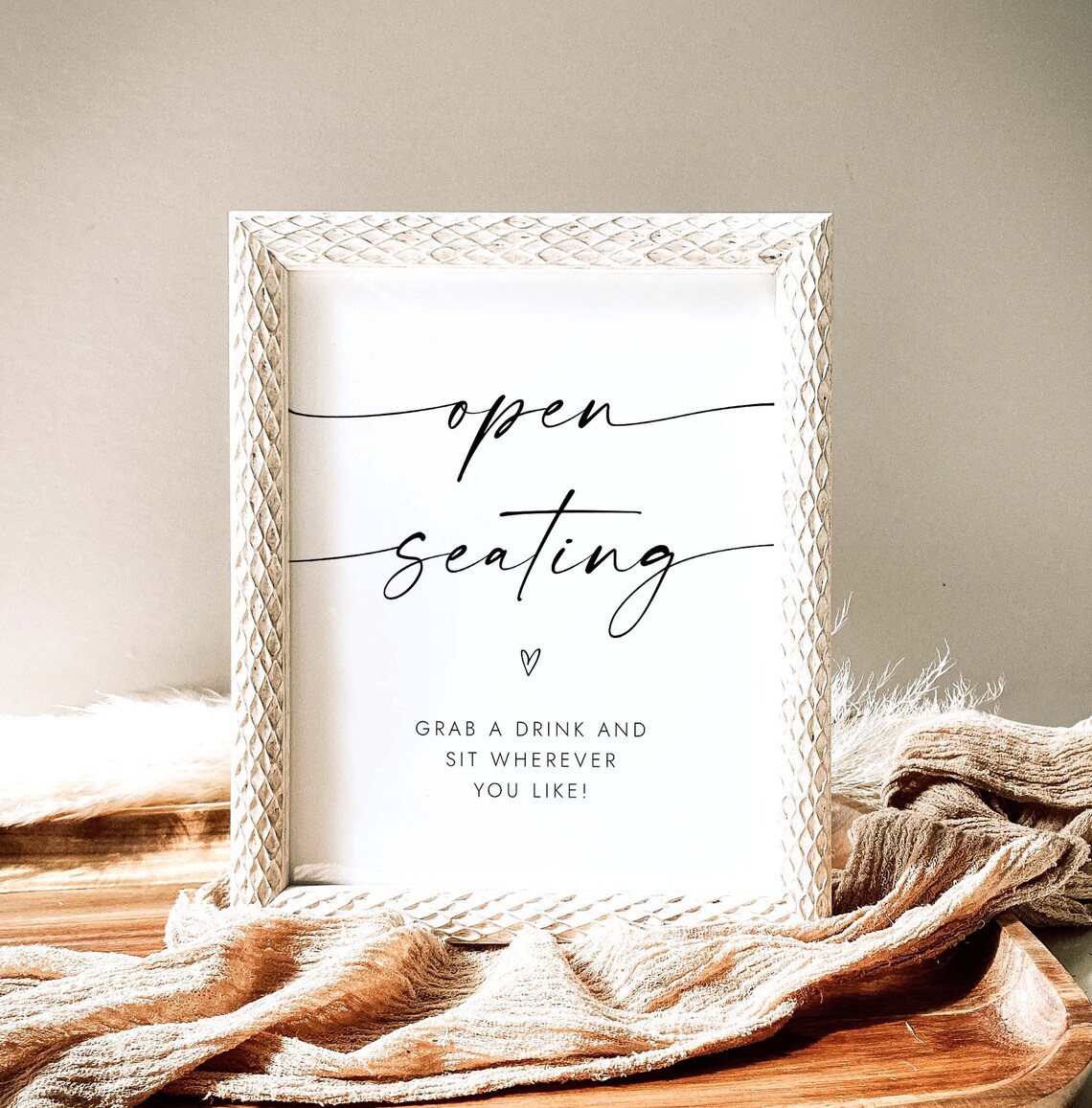 Open Seating Sign Template Minimalist Wedding Signs Wedding - Etsy