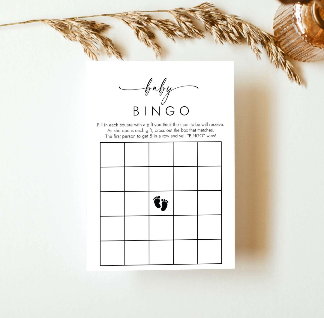 Baby Shower Baby Bingo Game Cards Baby Shower Bingo Cards Baby Shower ...