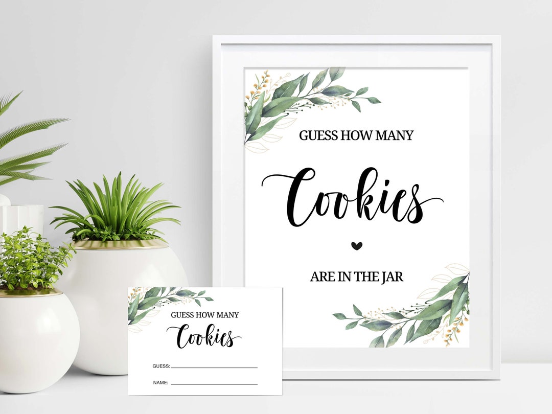 Guess How Many Cookies Game Sign, Guess the Number of Cookies, Cookie ...