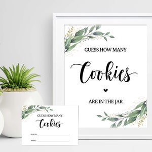 Guess How Many Cookies Game Sign, Guess the Number of Cookies, Cookie ...