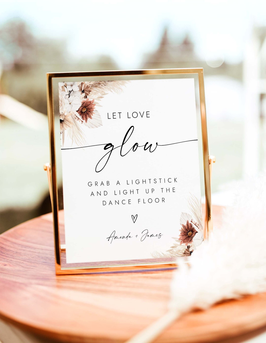 Glow Stick Sign Let Love Glow Sign Dance Floor Glow Stick Wedding Send ...