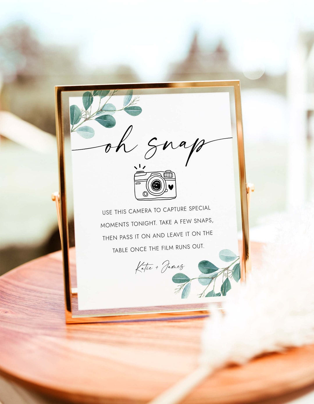 Oh Snap Sign Wedding Disposable Camera Sign Photo Instructions Sign Can ...