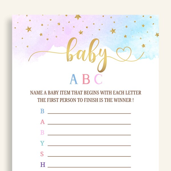 Gender Reveal Abc Game - Etsy