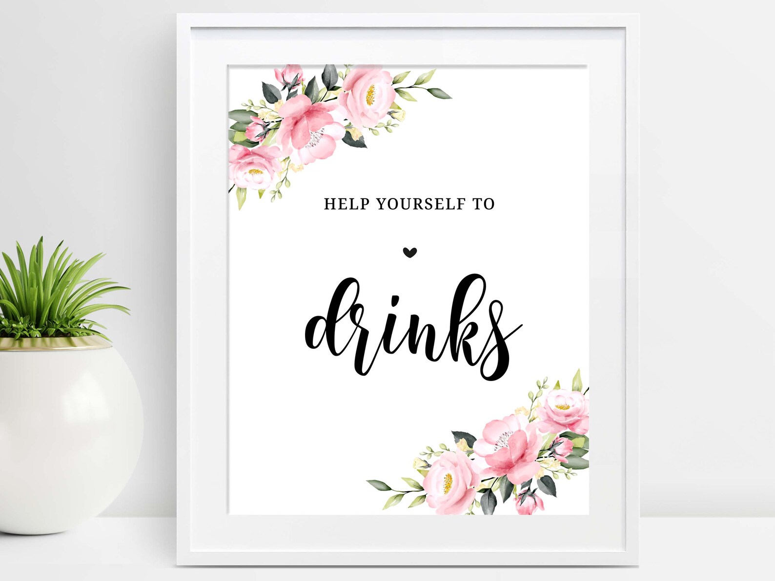 Drink Table Sign Help Yourself to Drink Sign Bridal Shower - Etsy