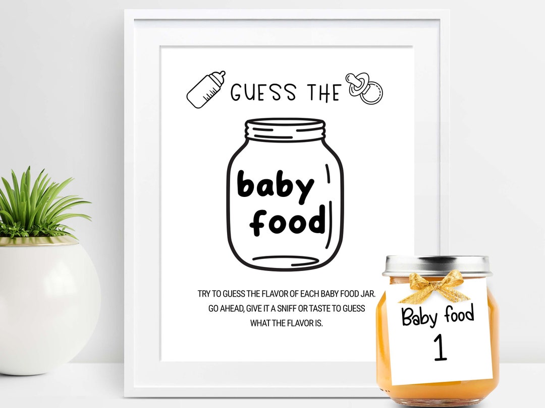 Baby Shower Food Game Guess Baby Food Game Guess the Baby Food Jar ...