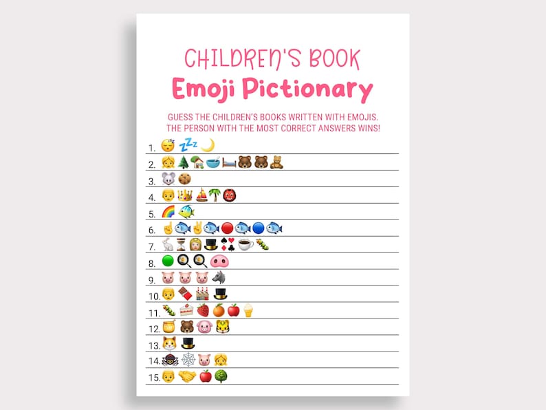 Baby Book Emoji Pictionary Children's Book Emoji - Etsy