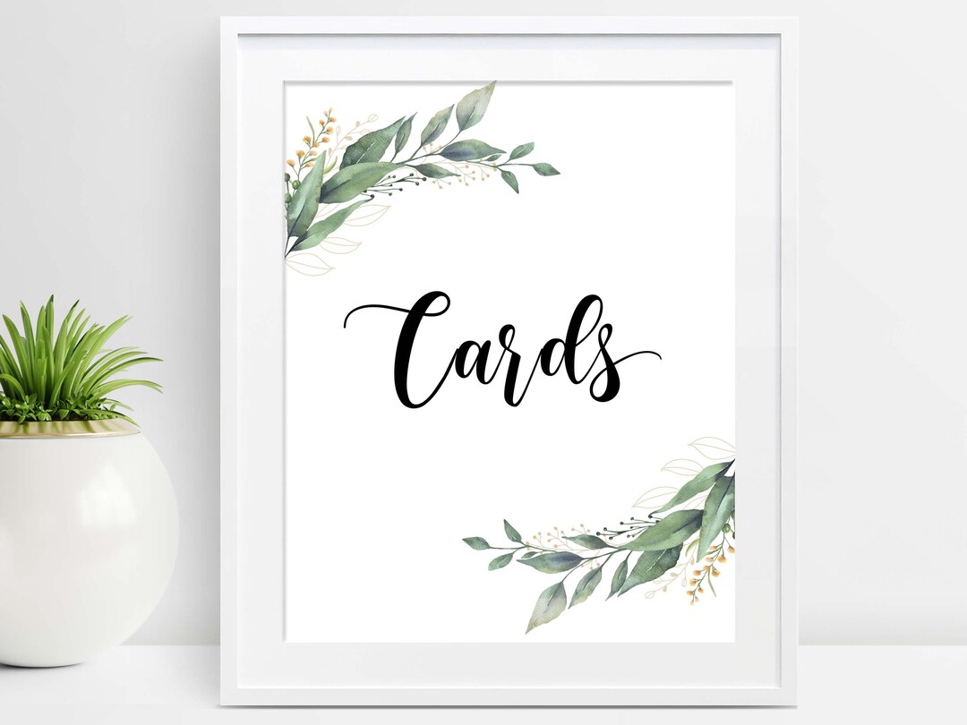 Cards Sign Printable, Card Table Sign, Cards Wedding Sign, Baby Shower ...