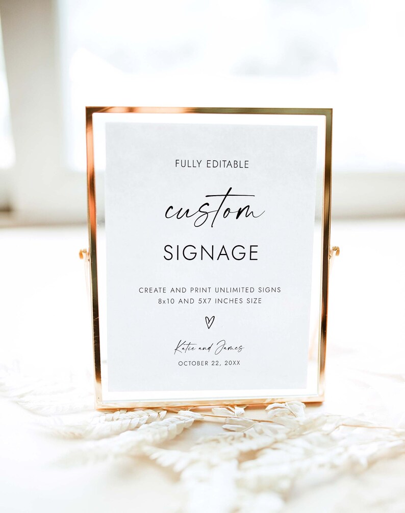 Fully Editable Signage Simple Wedding Signage Minimalist - Etsy