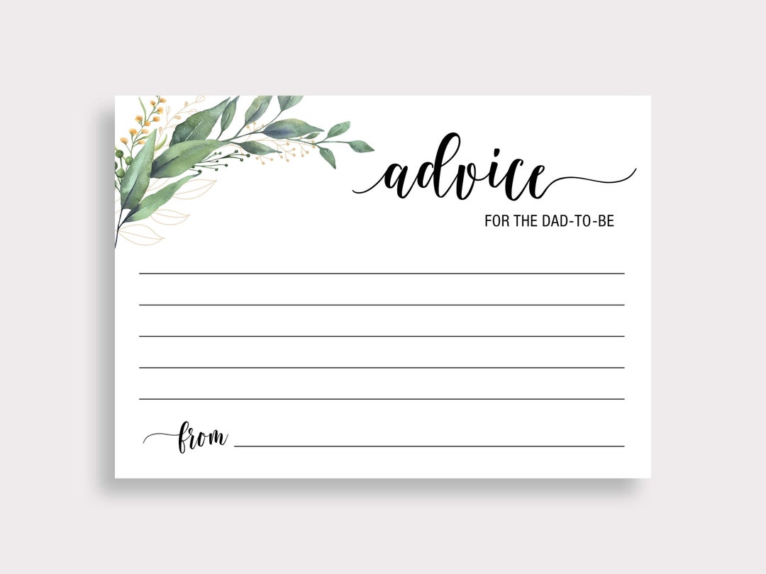 Advice for Dad to Be Card, Advice for Dad Card, Daddy to Be Advice Card ...