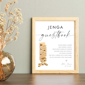 Jenga Game Sign Jenga Wedding Guestbook Wishes for Newlyweds Build ...