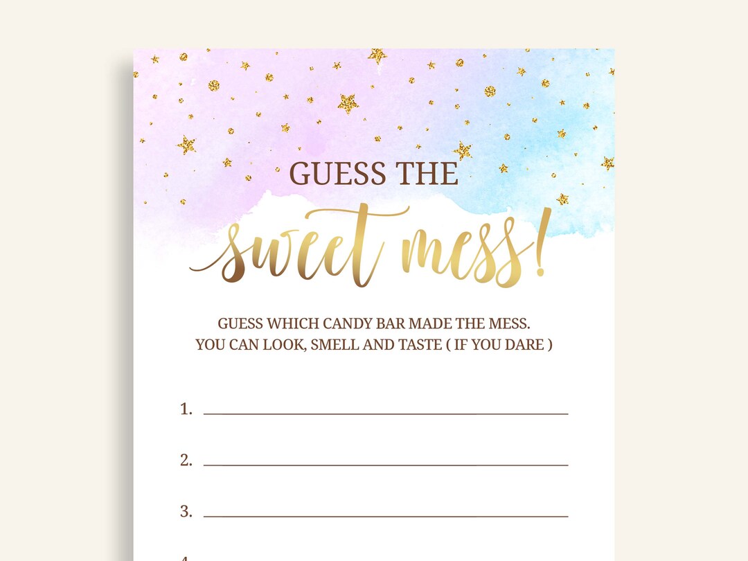 Candy Bar Game Guess the Sweet Mess Game Dirty Diaper Game Gender ...