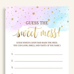 Candy Bar Game Guess the Sweet Mess Game Dirty Diaper Game Gender ...