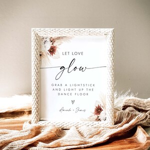 Glow Stick Sign Let Love Glow Sign Dance Floor Glow Stick Wedding Send ...