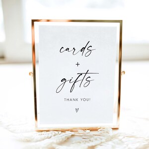 Minimalist Cards and Gifts Sign Printable Modern Wedding Sign Card Gift ...