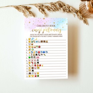 Children's Book Emoji Pictionary Game Baby Emoji Game Gender Reveal ...