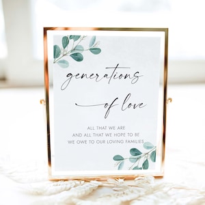 Generations of Love Sign Printable All That We Hope to Be We Owe to Our ...