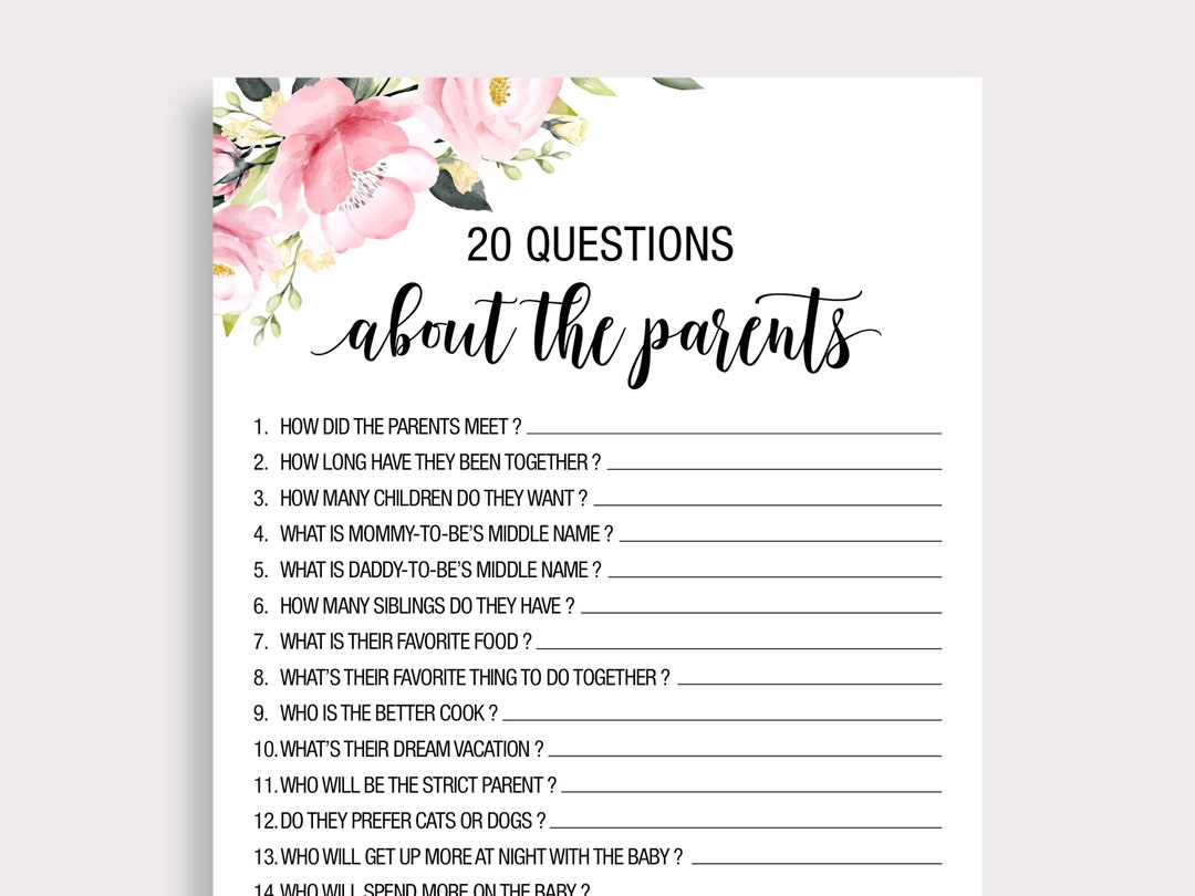 20 Questions About the Parents, How Well Do You Know the Parents, Blush ...