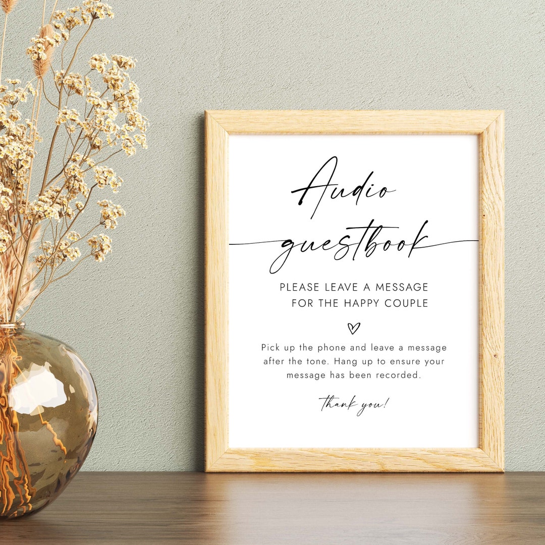 Minimalist Audio Guestbook Sign Telephone Guestbook Sign Wedding Guest ...