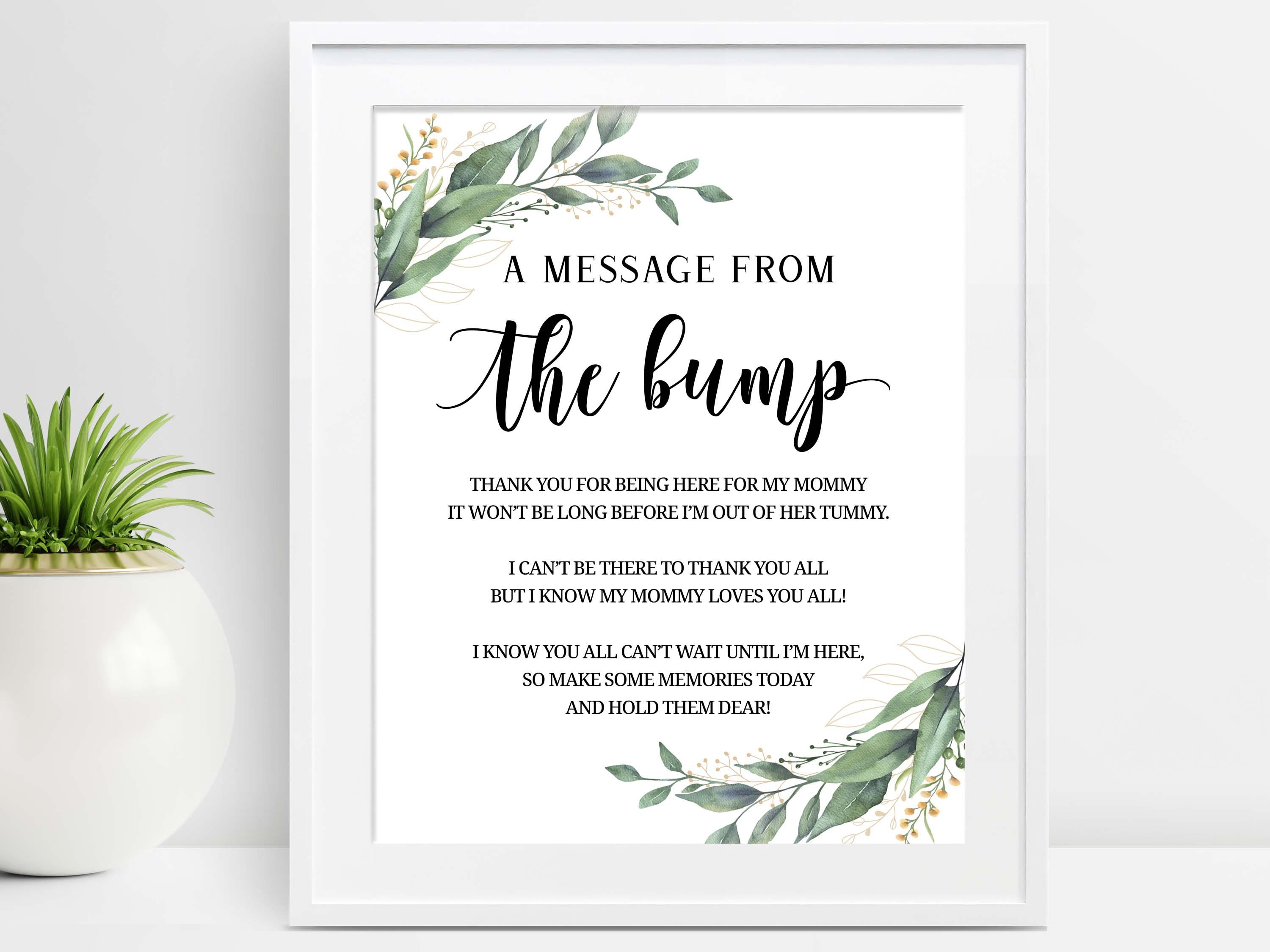 Message From the Bump Sign Message From Baby Baby Shower Baby - Etsy
