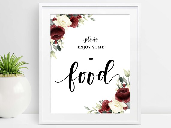 Please Enjoy Some Food Sign Food Table Sign Printable | Etsy