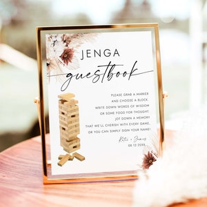 Jenga Guestbook Sign Jenga Wedding Guest Book Sign Jenga Game Sign ...