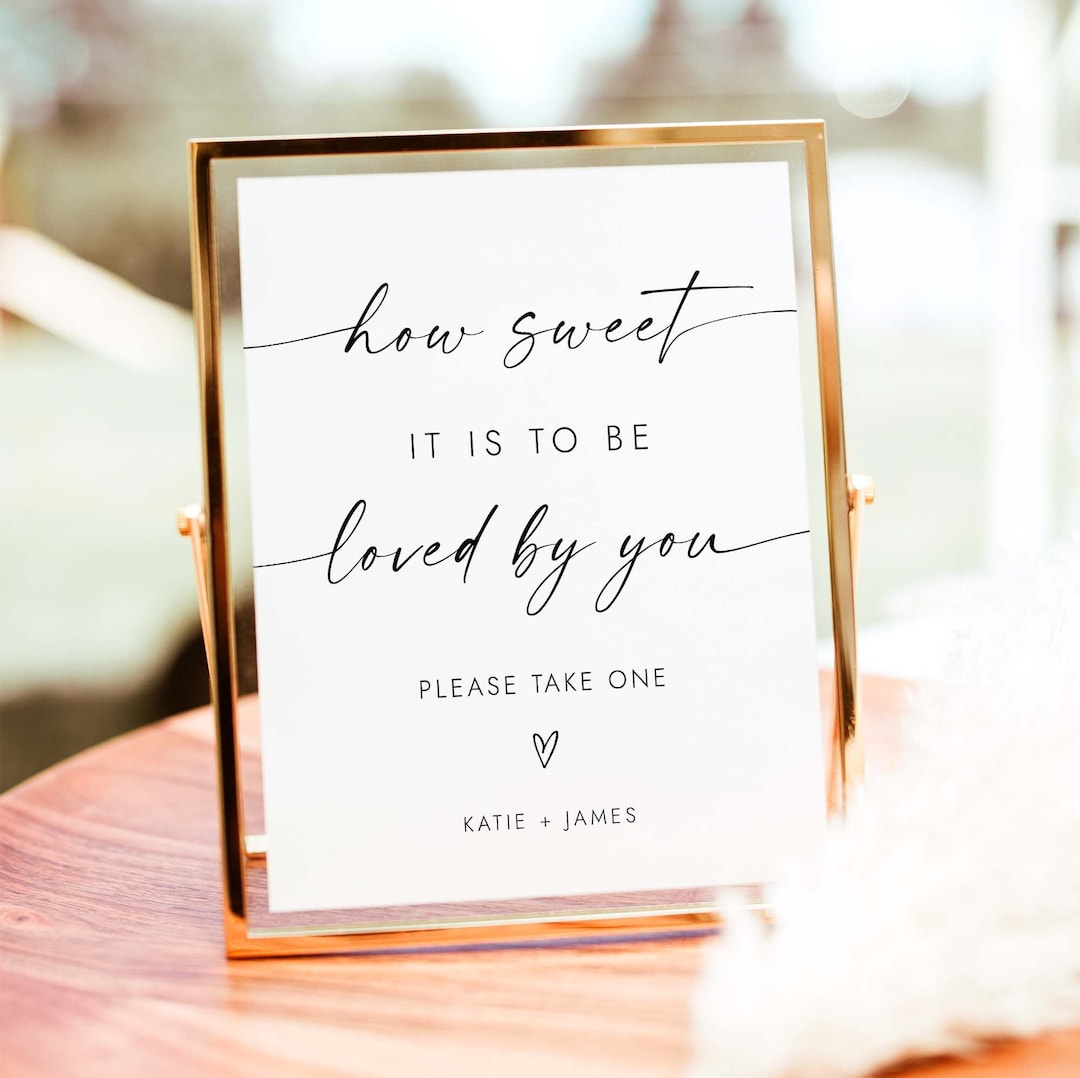 Minimalist Wedding Favors Sign Take One Sign Wedding Sweet Treat Favor ...