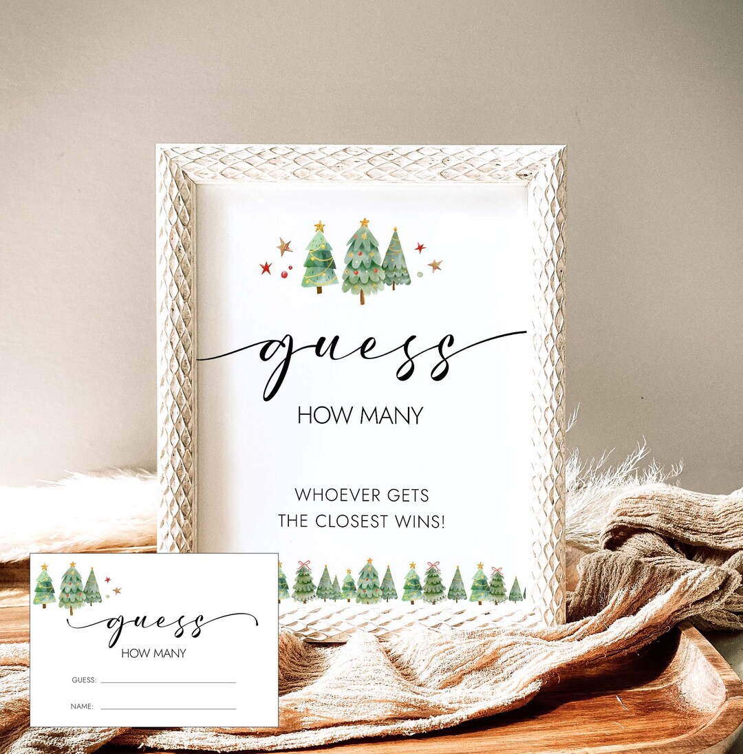 Winter Baby Shower Game Guess How Many Game Sign Christmas Baby Shower ...