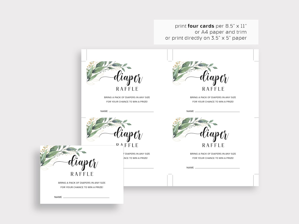 Diaper Raffle Sign Ticket Diaper Raffle Ticket Baby Shower - Etsy