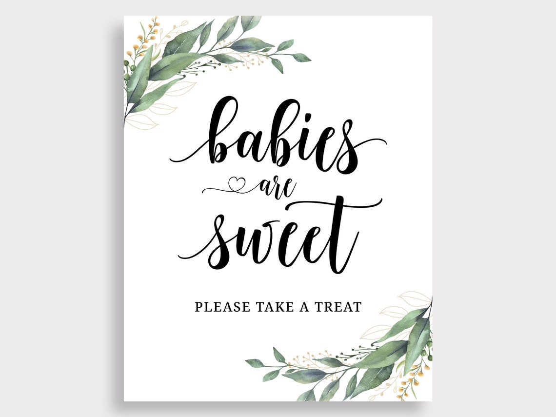 Babies Are Sweet Sign Baby Shower Favor Sign Take A Treat - Etsy