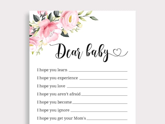 Dear Baby Wish Cards Wishes for Baby Baby Girl Shower Baby - Etsy