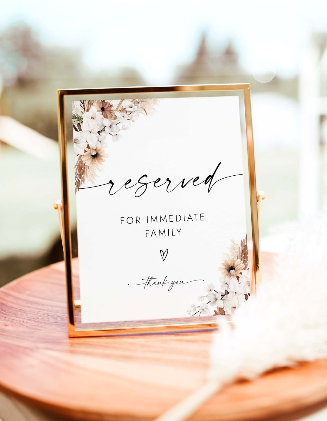 Wedding Reserved Seating Sign Reserved Table Sign Reserved for Family ...